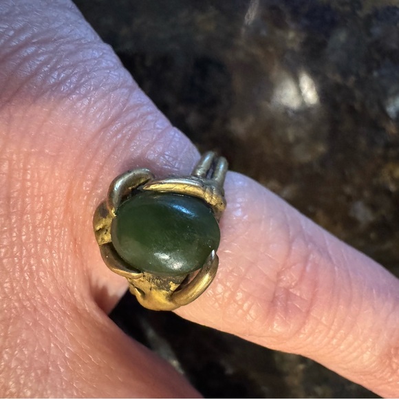 Vintage Havana | Jewelry | Jade Type Gold Tone Talon Tree Branch Band ...
